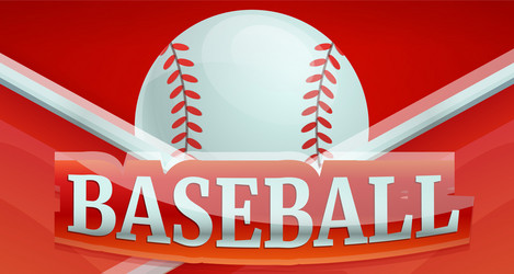 Baseball fire sport concept banner cartoon style Vector Image