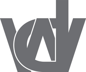 Letter dw simple linked geometric colorful logo Vector Image