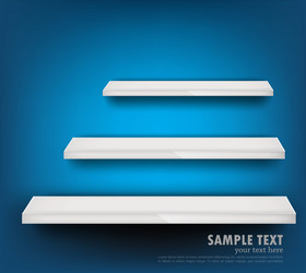 Wood shelf on brick wall background neon light Vector Image