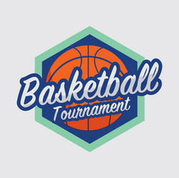 Basketball tournament logo Royalty Free Vector Image