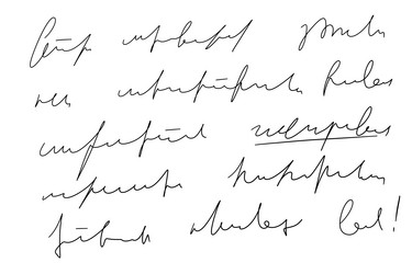Handwritten unreadable illegible text Royalty Free Vector