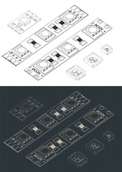 Led strip light blueprints Royalty Free Vector Image