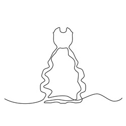 One line drawing dress continuous line woman Vector Image