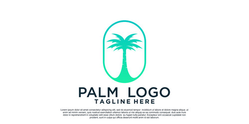 Palm logo design with unique concept premium part Vector Image
