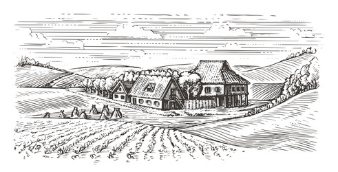 Rustic Farmhouse Sketches