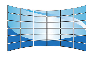 Tv blue monitors with gradients Royalty Free Vector Image