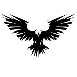 Eagle rising wings logo design template Royalty Free Vector