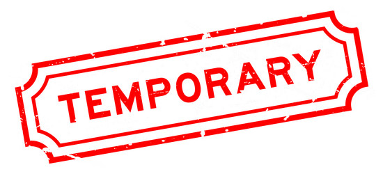 Grunge blue temporary word rubber seal stamp Vector Image