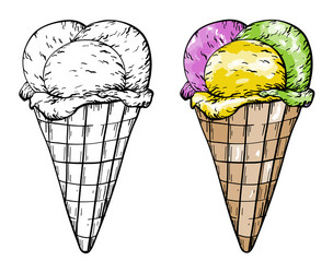 Icecream Black And White Clipart