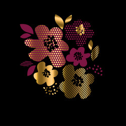 Luxury gold floral print with geometry patterns Vector Image