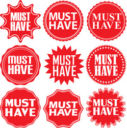 Must have sign label stock Royalty Free Vector Image