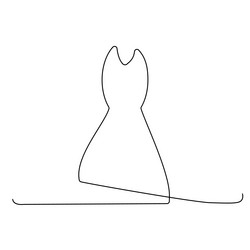 One line drawing dress continuous line woman Vector Image