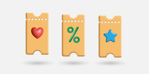 3d render coupon Royalty Free Vector Image - VectorStock