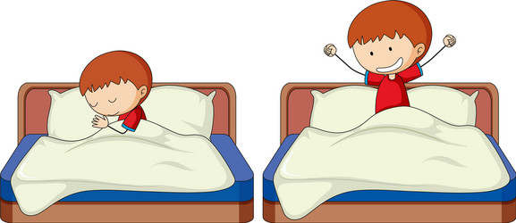 Black Boy Waking Up Clipart