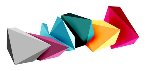 3d low poly triangle design elements Royalty Free Vector