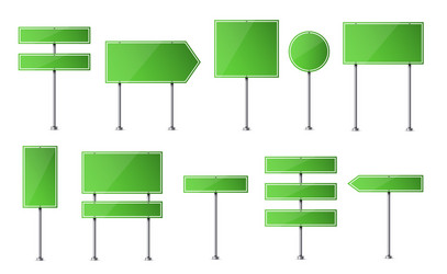 Blank green road sign Royalty Free Vector Image