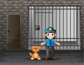 Prisoner sitting in cell police station Royalty Free Vector