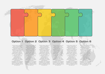 Six Piece Puzzle Vector Images (over 260)