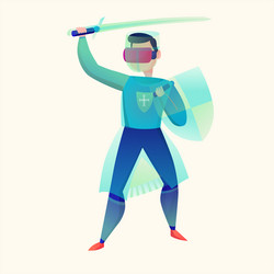 Virtual reality cartoon Royalty Free Vector Image