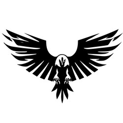 Eagle rising wings logo design template Royalty Free Vector