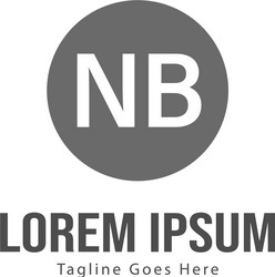 Initial nb logo template with modern frame Vector Image