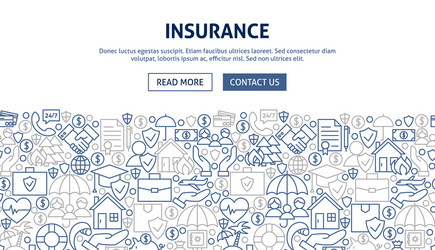 Insurance banner vertical Royalty Free Vector Image