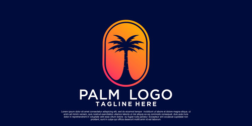Palm logo design with unique concept premium part Vector Image
