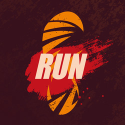 Run symbol in grunge style marathon icon poster Vector Image