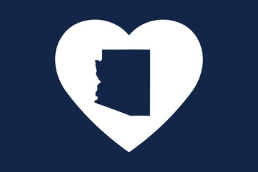 Patriotic heart symbol us american state inside Vector Image