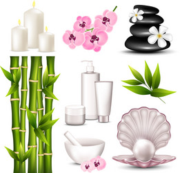 Spa zen stones and frame bamboo Royalty Free Vector Image