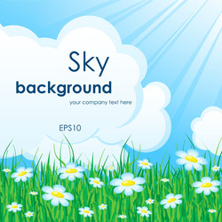 Cartoon spring landscape Royalty Free Vector Image