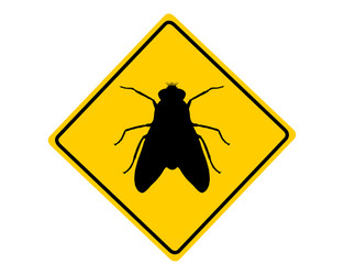 Prohibition sign for flies on white Royalty Free Vector