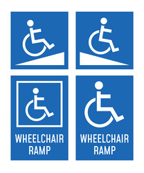 Wheelchair ramp sign platform for disability Vector Image