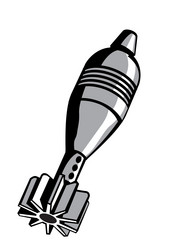 Ammunition 120mm mortar shell mortar bomb Vector Image