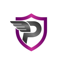 P wing logo letter logo Royalty Free Vector Image