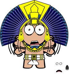 Funny ashamed aztec kid mexican god cartoon set Vector Image