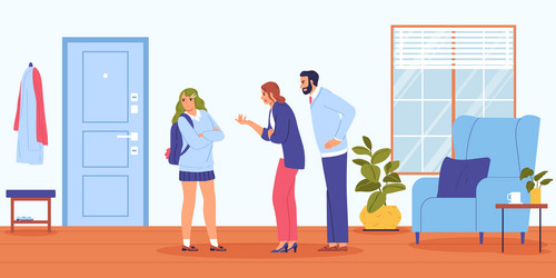 Family conflict and argument background Royalty Free Vector