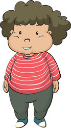 Fat boy cartoon posing Royalty Free Vector Image