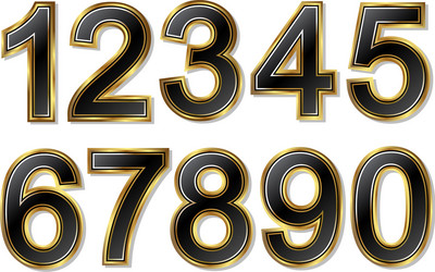 Golden letters with gold shine metal gradients Vector Image