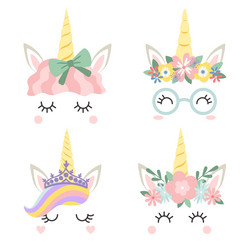 Unicorn with eyelashes Royalty Free Vector Image