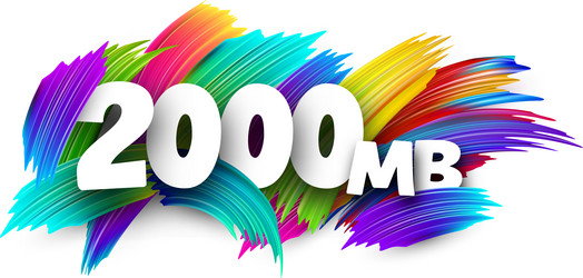 2000 mb paper word sign with colorful spectrum Vector Image