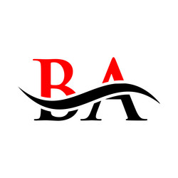 Initial monogram letter ba logo design ba Vector Image
