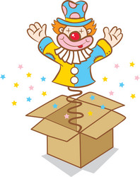 Skull jumping out box Royalty Free Vector Image