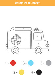 Color cartoon truck numbers transportation Vector Image