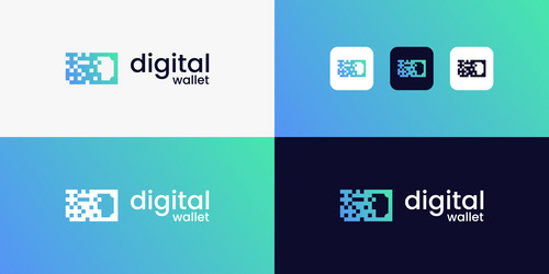 Digital wallet logo design template online Vector Image