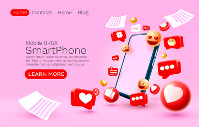 Message with many icons chat for communication Vector Image