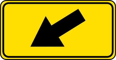 Warning sign for a road narrowing on white Vector Image