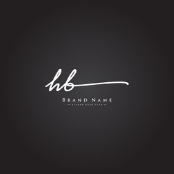 Initial letter hb logo - handwritten signature Vector Image
