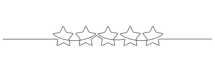 One continuous line drawing set of stars rating Vector Image