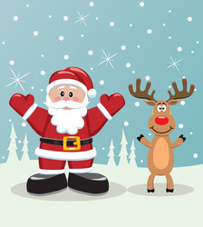 Santa claus and rudolph deer Royalty Free Vector Image